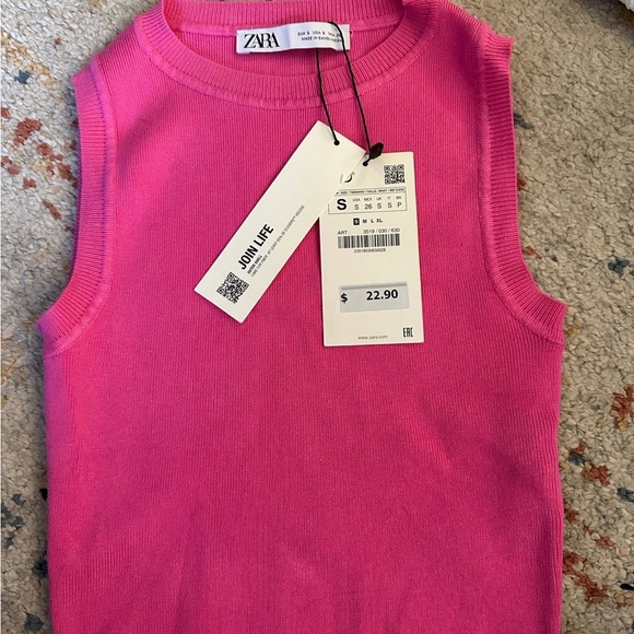 Zara | Tops | Zara Pink Crop Top | Poshmark